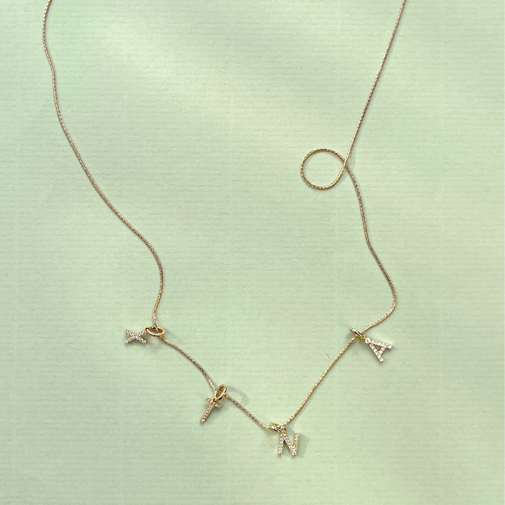 Letter Pendant with Diamonds